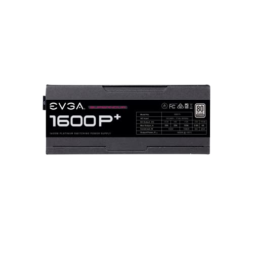 EVGA Supernova 1600 P+, 80+ Platinum 1600W, Fully Modular, 10 Year Warranty, Includes Free Power On Self Tester, Power Supply 220-PP-1600-X1