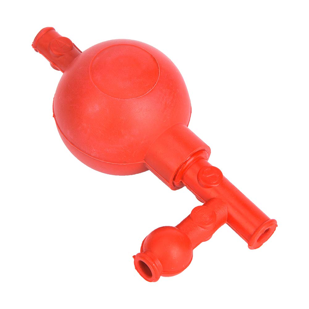 Pipetting Ball Quantitative Suction Bulb Rubber Pipette Filler Lab Suction Ball Pipette Lab Pipette Filler Bulb with 3 Openings Red