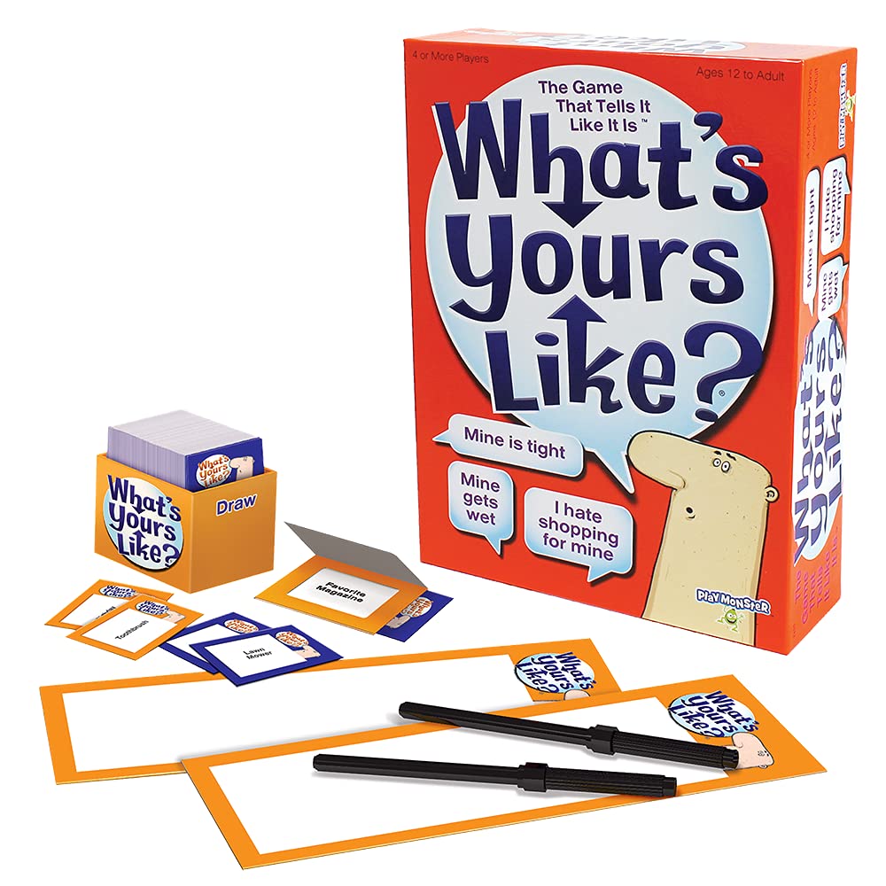 PlayMonster What's Yours Like? β Hilarious Party Card Game β Describe What Your Guess Word is Like β Ages 12+
