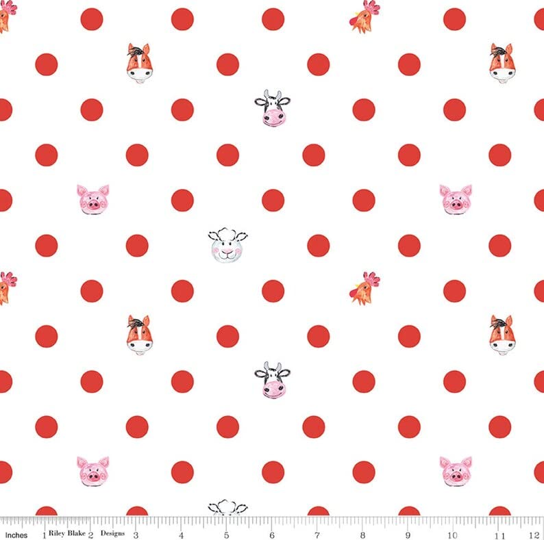 Coloring on The Farm Jelly Roll (40 Pieces) by Crayola for Riley Blake 2.5 x 44 inches (6.35 cm x 111.76 cm) Fabric Strips DIY Quilt Fabric