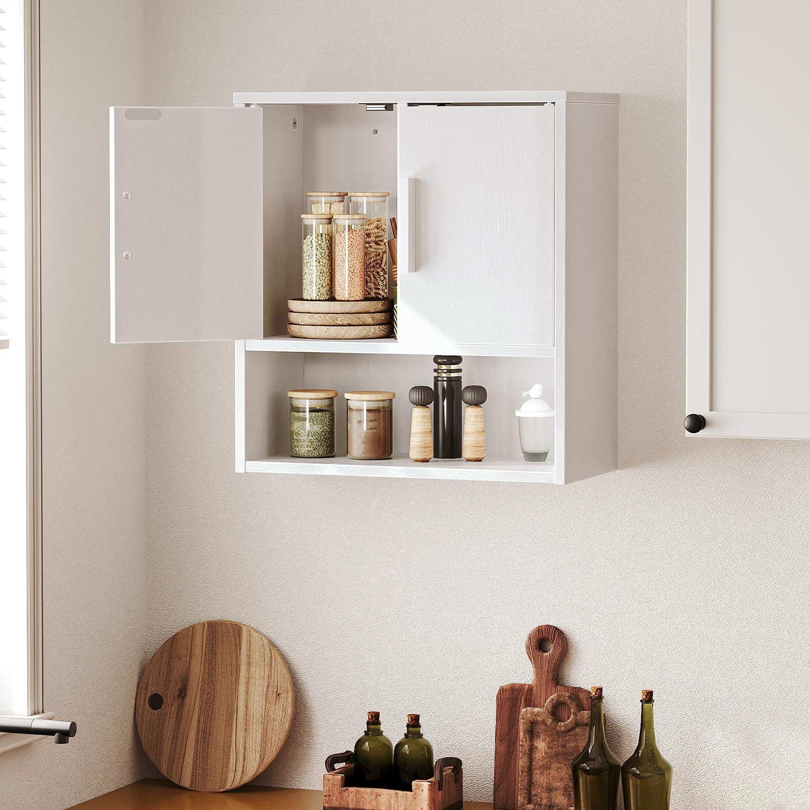 HOOBRO Medicine Cabinet, Bathroom Cabinet Wall Mounted, 15 x 7.1 x 16.1Inches, 3 Hidden Compartments, for Bathroom, Bedroom, Kitchen, White WT48CW01