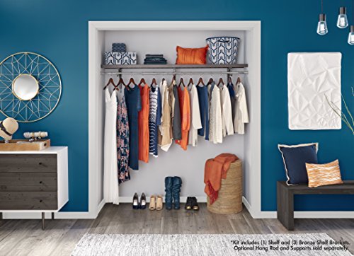 ClosetMaid 1417 Premium Wood Ventilated Shelf Kit, 6-Foot X 12-Inch, Espresso