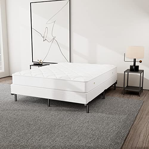 NEW JETO Metal Bed Frame - Sturdy Platform Bed Frame Heavy Duty Non-Slip Bed Frame Black Queen Bed Frame 9 Leg Support Easy to Assemble，Suitable for Without Taking Up Space and Easy to Move