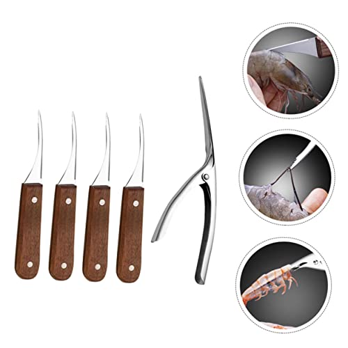 RORPOIR 1 Set Stainless Steel Shrimp Opener Shrimp Cutter Seafood Deveiner Shrimp Cleaner and Deveiner Tool Oyster Crackers Tools for Fish Scale Remover Shrimp Cleaning Supplies