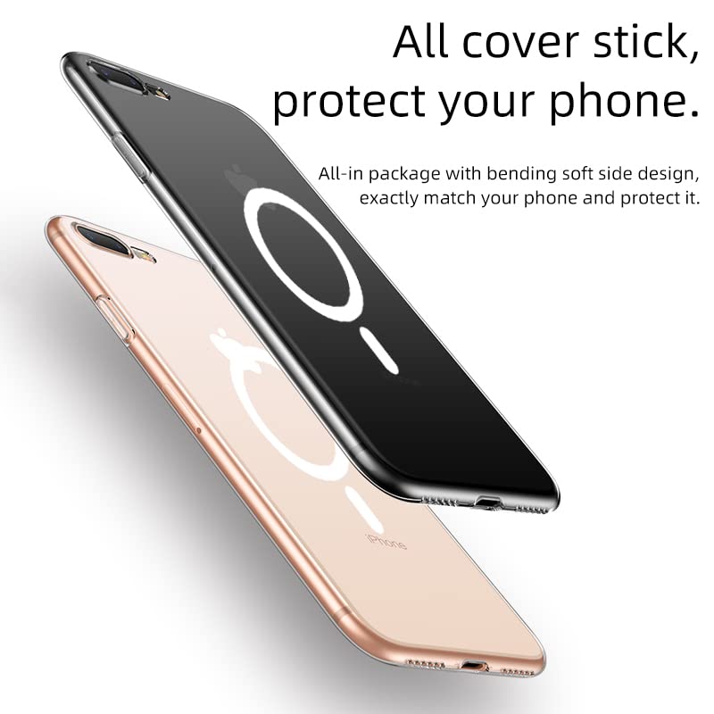 Tigowos Magnetic Phone Case for iPhone 8 Plus Case with MagSafe Wireless Charging Shockproof Protective Case for iPhone 8 Plus(5.5"), Clear