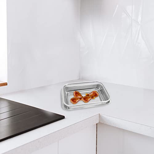 Frying 1set Serving Roaster Food Roasting Spill Fast Baking Steel Net Frying Strainer Dinner Cooking Pan Tray Appetizer Kitchen Oven Quarter Colander Racks Tool Plates Nonstick Fry Mesh Basket (Color