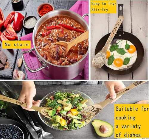Harry Magic Kitchen Utensils Set Gifts for Mom Women Birthday Gift Cute Magic Wooden Cooking Spoons Set with Apron Oven Mitt Potholder Set Great Christmas Gift