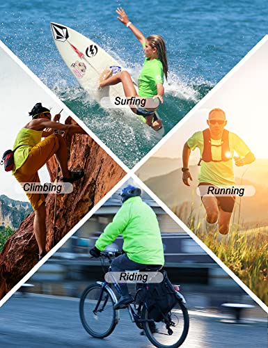 ProtectX 2-Pack Men High Visibility Lightweight Long Sleeve Hoodie, UPF 50+ Sun Protection T Shirts, SPF Outdoor UV Shirt, Neon Green - Medium