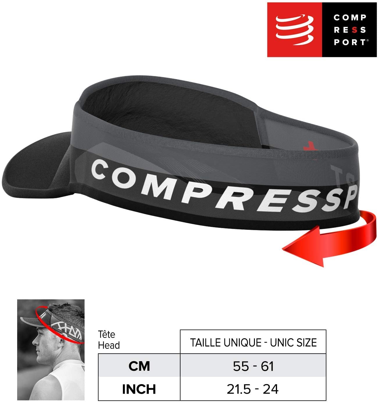 COMPRESSPORT Visor, Rouge/Noir, One Size
