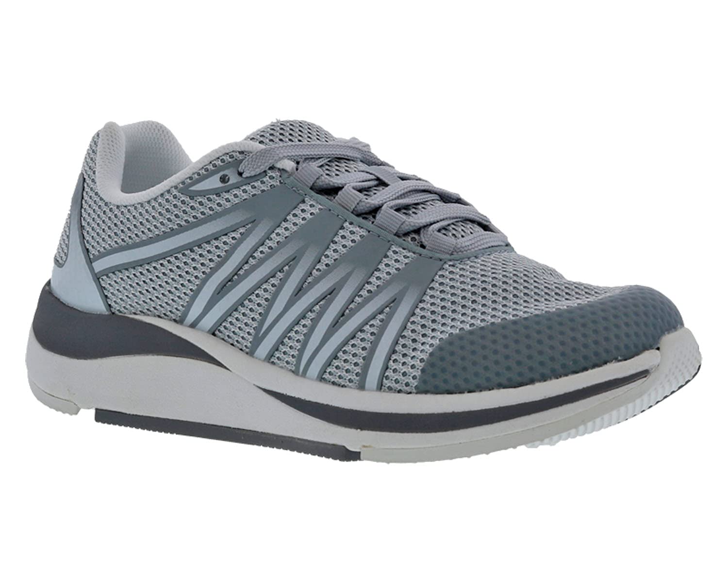 Drew Women's Balance Comfortable Athletic Sneakers with Arch Support - Women's Wide Extra Wide Shoes Grey Mesh Combo 7 WW US
