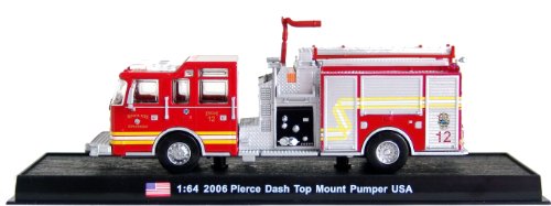 Pierce Dash Top Mount Pumper Fire Truck Diecast 1: 64 Model (Amercom GB-16)