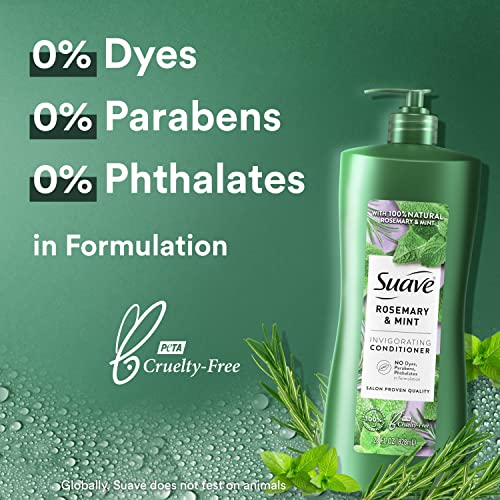 Suave Shampoo and Conditioner Set w/Rosemary and Mint - Invigorating Mint and Rosemary Shampoo and Conditioner for Soft & Shiny Hair, 28 Oz Ea (2 Piece Set)