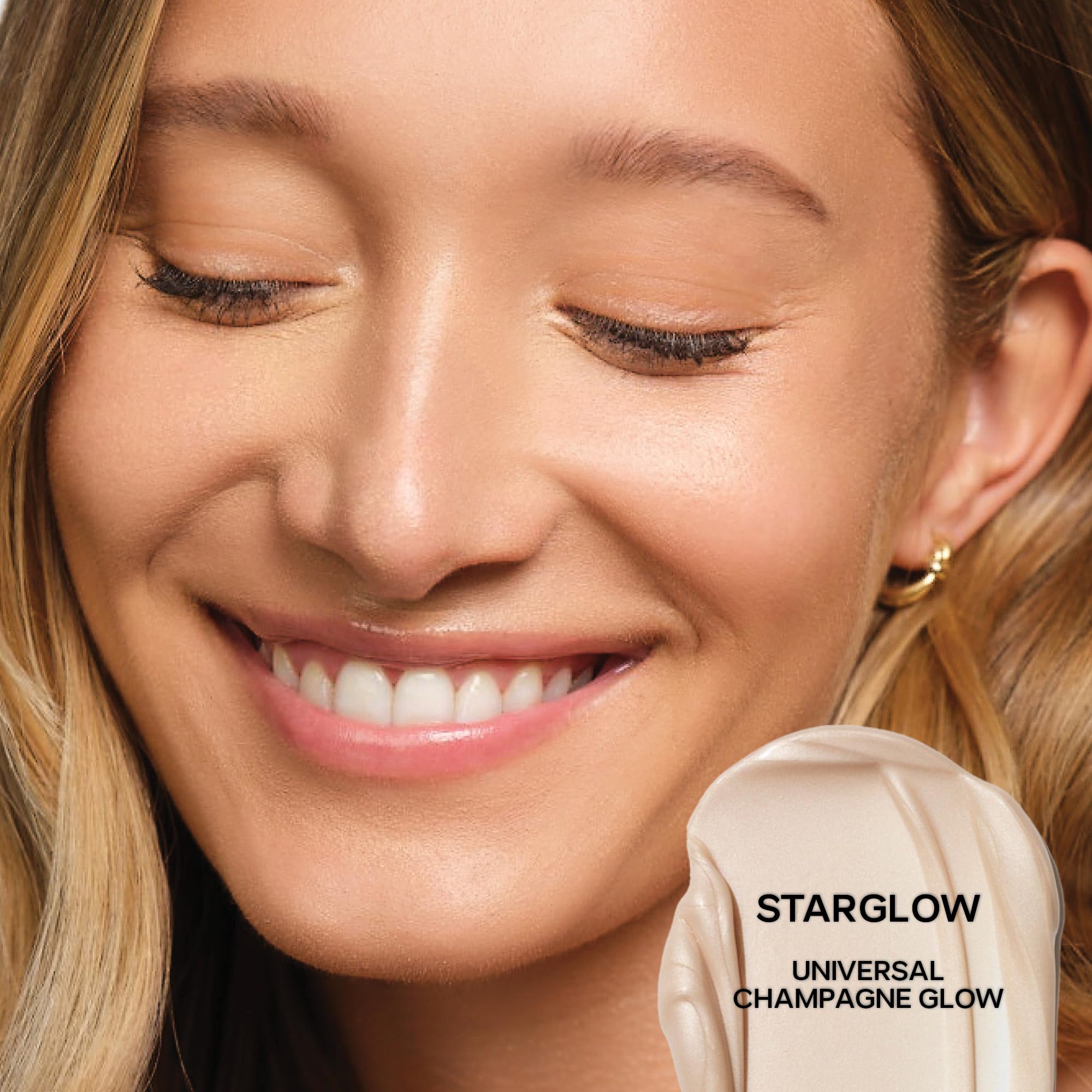 Saie Mini Glowy Super Gel Lightweight Illuminator - Luminizer + Makeup Primer for Glowing Skin - Enriched with Vitamin C + Hydrating Squalane Oil - Travel Size Holiday Gifts - Starglow (0.5 oz)