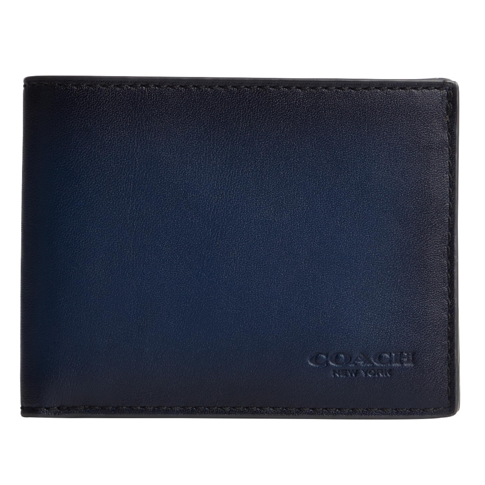 Coach Slim Billfold in Burnished Leather, Deep Blue