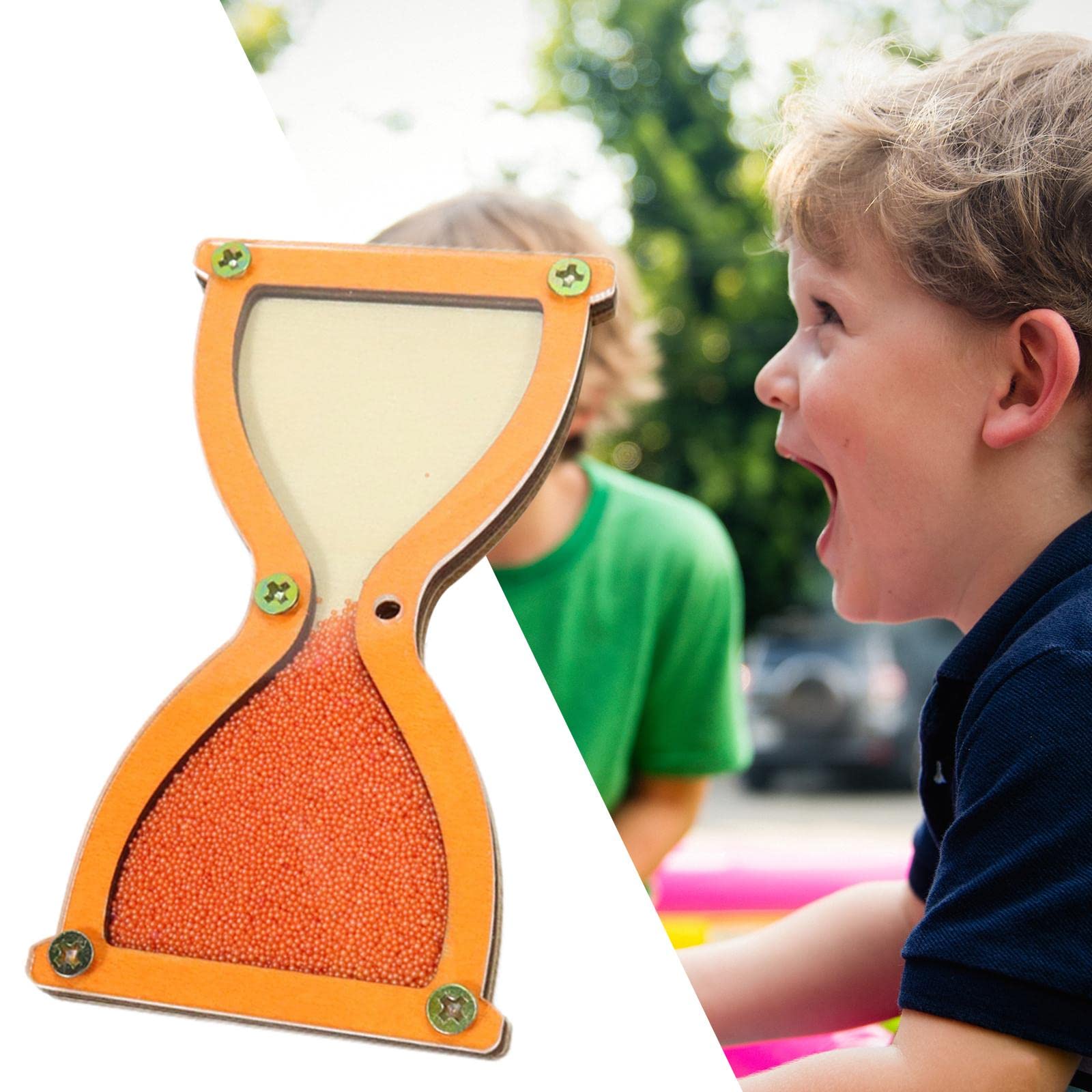 Gazechimp Wooden Busy Board Hourglass Toy Puzzle Fine Motor Skills Sensory, Orange