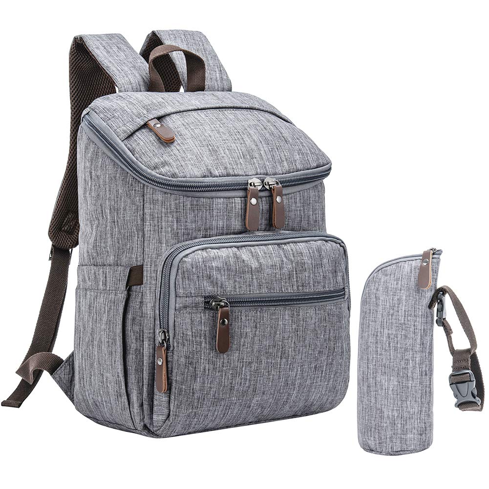 Diaper Bag Backpack, Large Unisex Baby Bags with Insulated Pockets & Changing Pad, Multi-Function Travel Back Pack Maternity Changing Bags (Grey)
