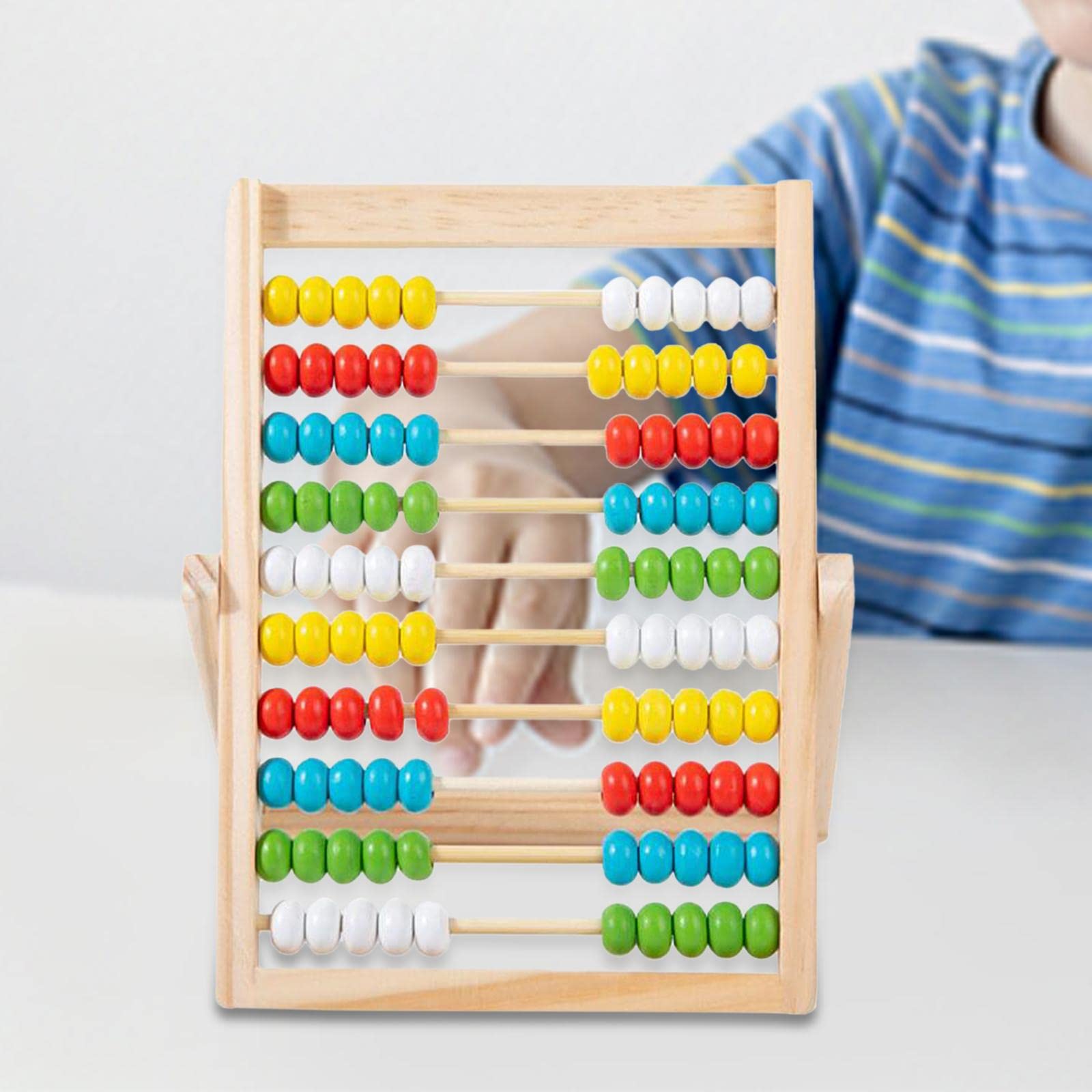 Gazechimp Wooden Abacus Educational Counting Frames Toy,Kids Learning Math with 100 Colorful Beads,10 Rows Abacus for Children Toddlers Girls Boys