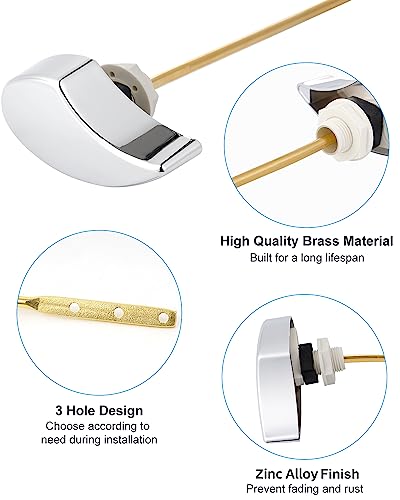 Hibbent 2 Pack Flush Tank Lever Compatible with TOTOTHU004-CP Trip Lvr for St701Cst854884, Toilet Trip Lever in Polished Chrome