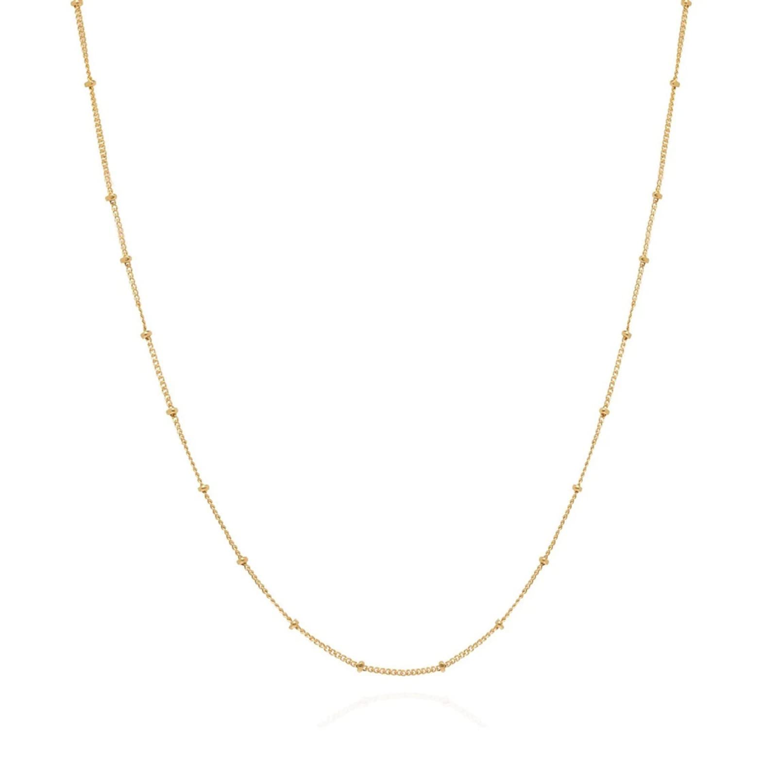 Havopso Dainty Satellite Necklace 18K Gold Plated Minimalist Beaded Satellite Chain Delicate Gold Chain Choker Necklaces for Women
