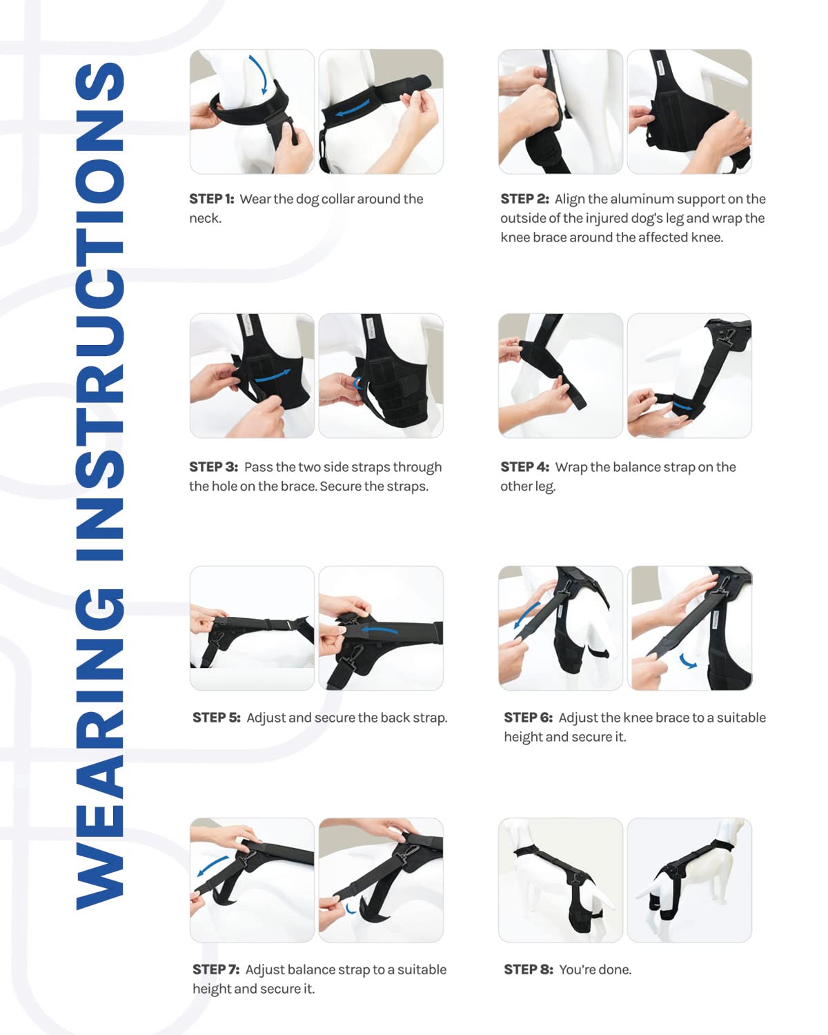 MerryMilo dog knee brace for torn acl hind leg -Upgraded Anti-Slip, Support for Cruciate Ligament Injury, Arthritis, Joint Pain, Muscle Sore, CCL Brace(Size: L, Left Leg)