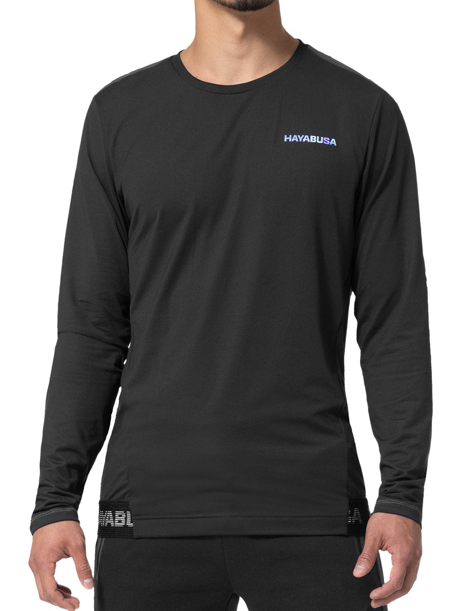 Hayabusa Men's Long Sleeve Training Shirt - Black, Medium