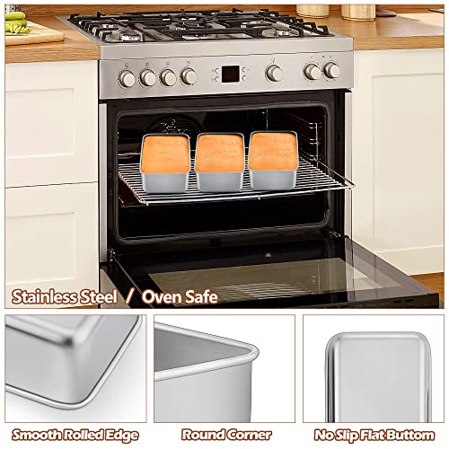 LIANYU 4 Pack Loaf Pans for Baking Bread, 9x5 Inch Bread Pan, Bread Loaf Pan for Baking, Stainless Steel Meatloaf Baking Pan, Loaf Tin Pan for Homemade Banana Bread, Dishwasher Safe