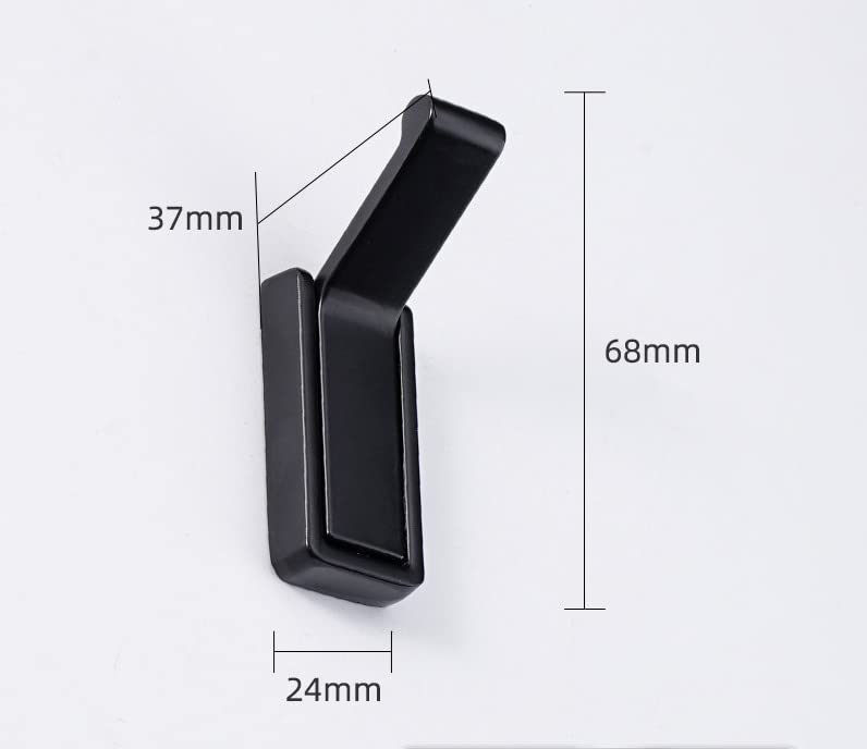 NJ Design Wall Mount Coat Hook - Modern Design, Strong and Durable, Easy to Install, Space-Saving Solution, Decorative Hanger Hooks for Coat Hat Towel Mudroom Bathroom Entryway (Matte Black) 3 Pack