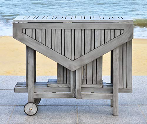 SAFAVIEH Outdoor Collection Kerman Grey Wash 5-Piece Foldable Patio Dining Set (Fully Assembled)