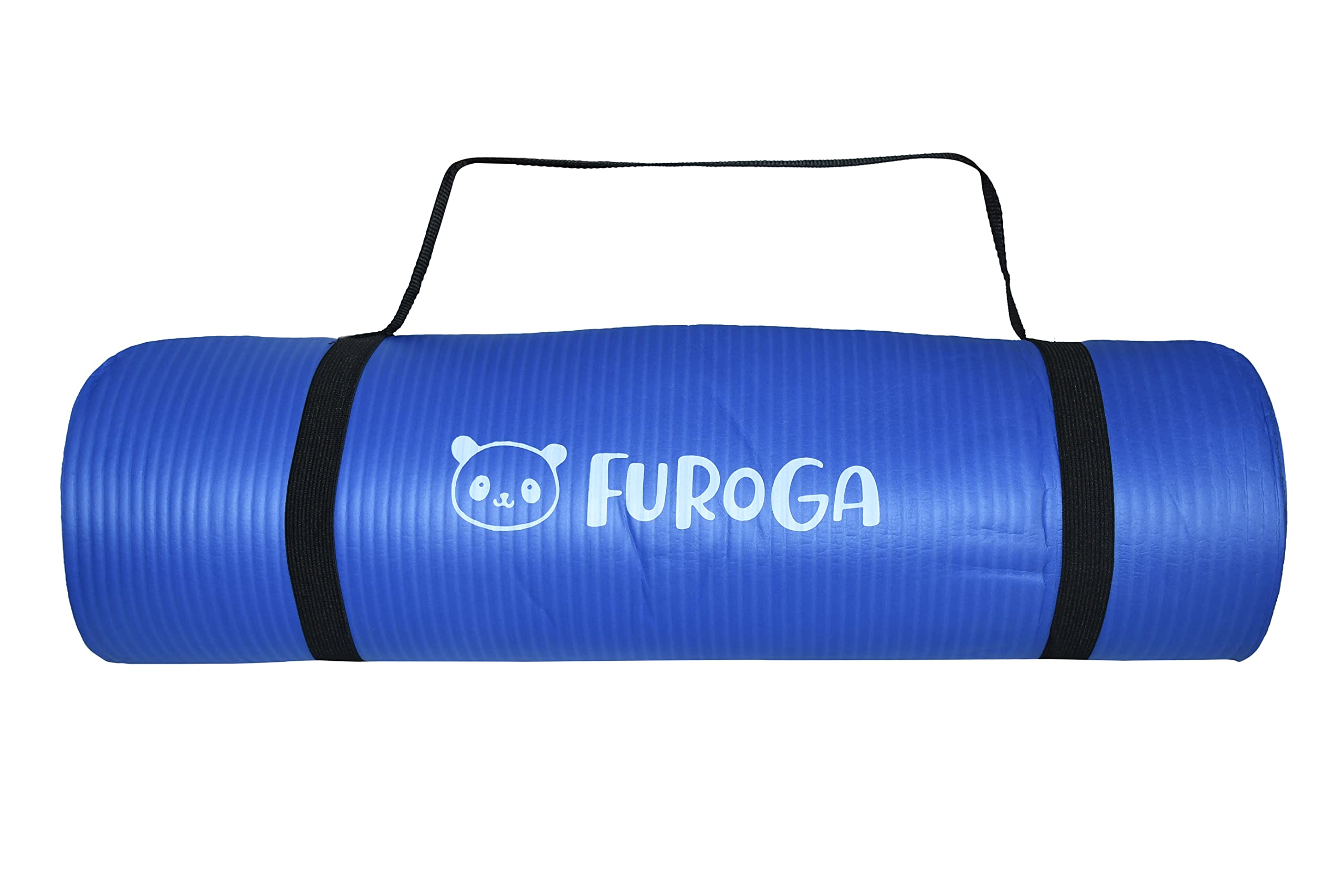 Extra Thick Yoga Mat | Non Slip Backing | 0.4 Inch Thick Foam | Includes Adjustable Carrying Straps | Perfect for at Home or on the go workouts (Black)