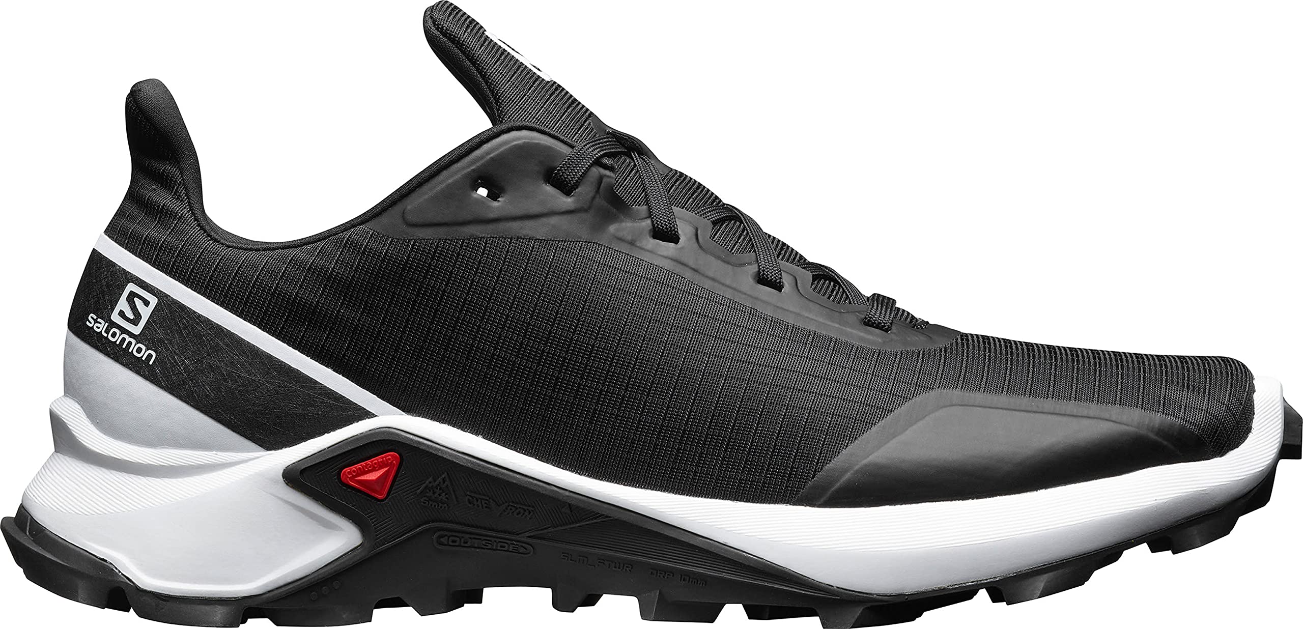 Salomon Men's ALPHACROSS Trail Running Shoes, Black/White/Monument, 12.5