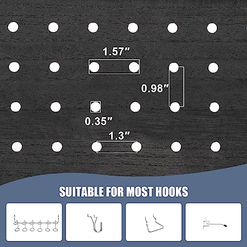 JVVMNJLK 4-Panel Pegboard Display Room Divider, Wood Folding Privacy Screen Freestanding Display Board Organizer for Retail, Craft Show, Art Display,Black