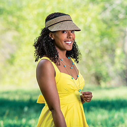 Wallaroo Hat Company – Women’s Bianca Sun Visor – Wide Brim, Packable Design and Adjustable Sizing for Medium Crown Sizes – Elegant Style for Beach, and Sports and Outdoor Activities (Black)