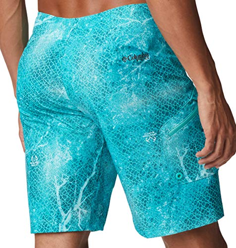 Columbia PFG Offshore II Board Shorts, Stain Repellent, Quick Drying, Dolphin Realtree Mako, 32