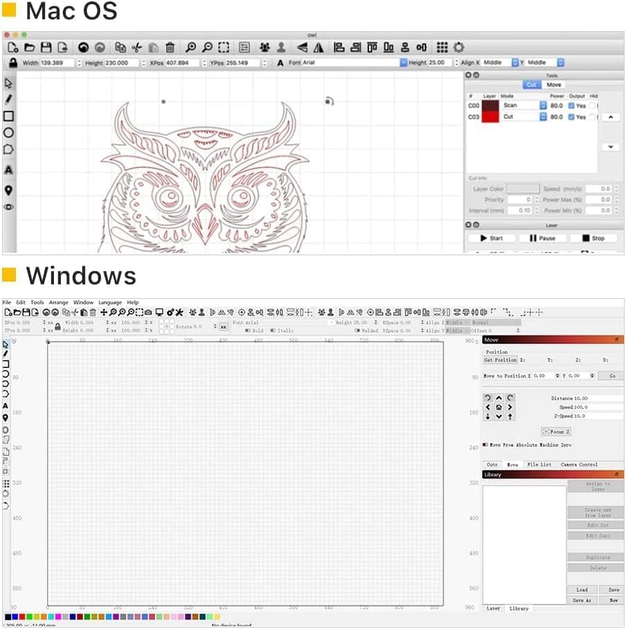 LightBurn Software for Laser Cutter, Engraver, G-Code Version Supports XTool D1, Two Trees, NEJE Master, FoxAlien.VCarve, Shapeoko