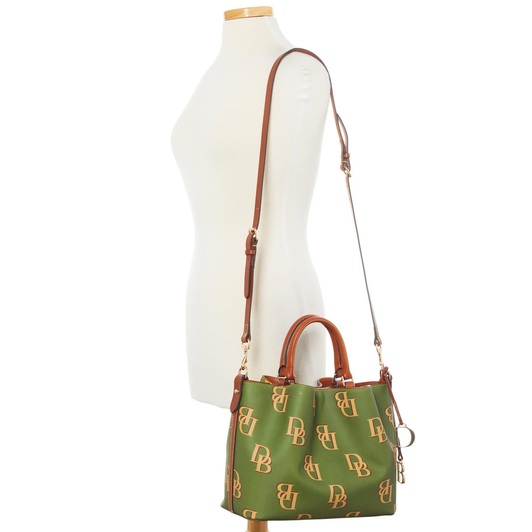Dooney & Bourke Handbag, Monogram Barlow Satchel - Avocado