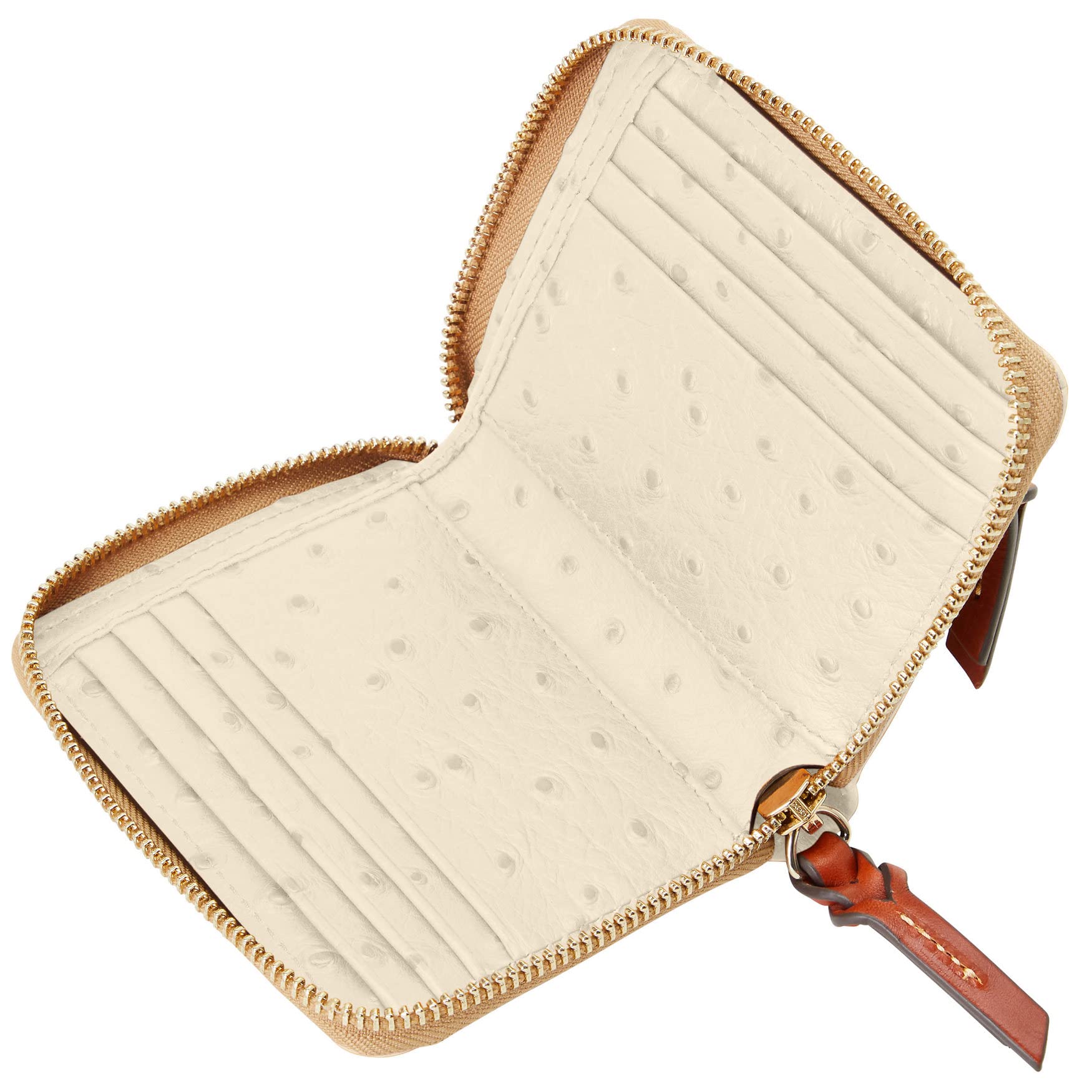 Dooney & Bourke Wallet, Ostrich Small Zip Around Wallet - Bone