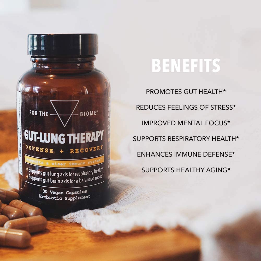For The Biome Gut-Lung Therapy | Prebiotic, Probiotic, Postbiotic, Formula for All in One Gut Health | Clinically Proven