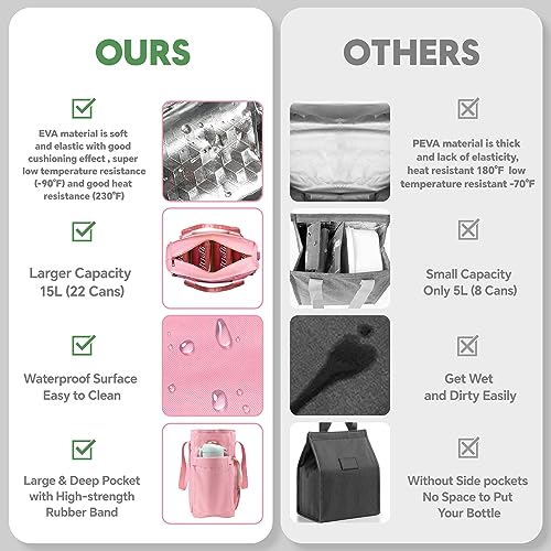 QLOVEA Large Lunch Bag Lunch Box for Women - Personalized Initial Lunch Cooler Box for Work, Portable Lunchbox Insulated Lunch Bags with Side Pocket, Great Gifts Lunchbag for Office Picnics Letter L