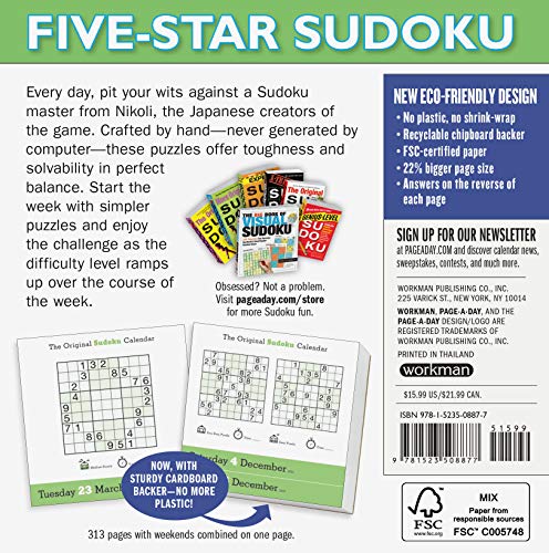 Original Sudoku Page-A-Day Calendar 2021