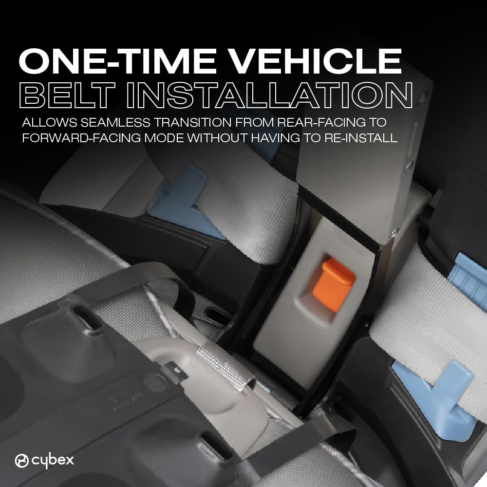 Cybex Sirona S with Convertible Car Seat, 360° Rotating Seat, Rear-Facing or Forward-Facing Car Seat, Easy Installation, SensorSafe Chest Clip, Instant Safety Alerts, Urban Black