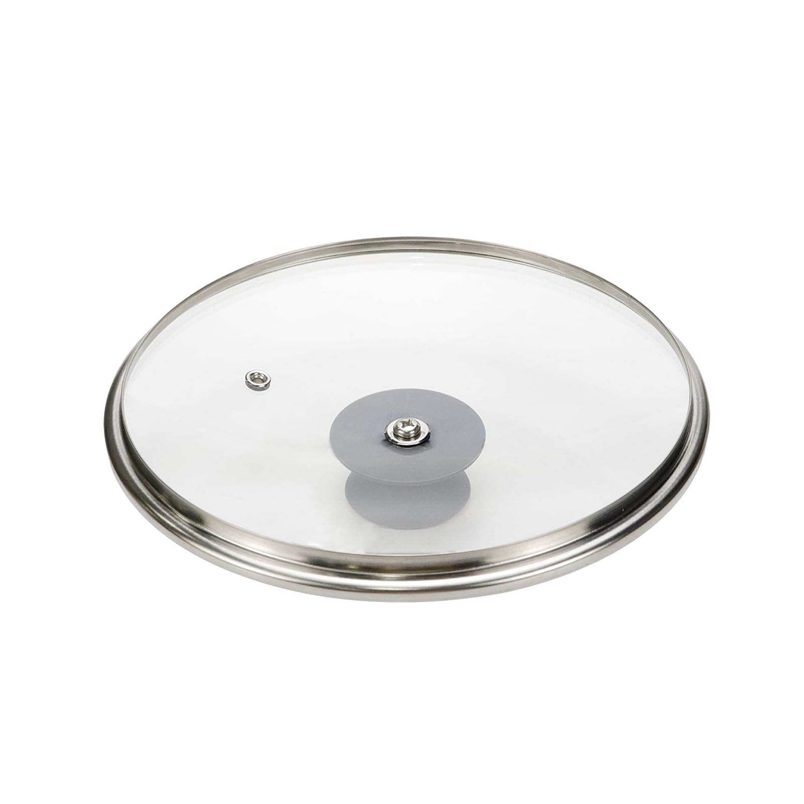 Mewutal Tempered Glass Lid Clear Pot Cover Assembled Pan Cover Replacement for Universal Pot Frying Pan Skillets Cookware, with Silicone Handle and Cleaning Pad (5.63 Inches)