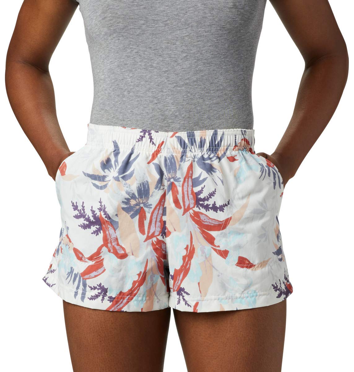 Columbia Women's Standard Sandy River II Short, New Moon Magnolia Print, X-Large x 5" Inseam