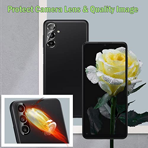Jeywiry 3 Pack Screen Protector Compatible for Samsung Galaxy A13 4G / 5G / LTE with 3 Pack Camera Lens Protector, Ultra HD Tempered Glass, 9H Hardness, Anti-Scratch, Easy Installation - Case Friendly