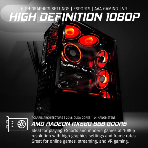 GAMINGPOWERPC G1 Gaming PC, Computer, Desktop, Prebuilt PC with RGB, AMD Ryzen 5 5600G 3.9GHz CPU, 7 Cores Radeon iGPU Graphics 1.9Mhz, 16GB DDR4 RAM, 512GB SSD, WiFi, Windows 11 (G102)