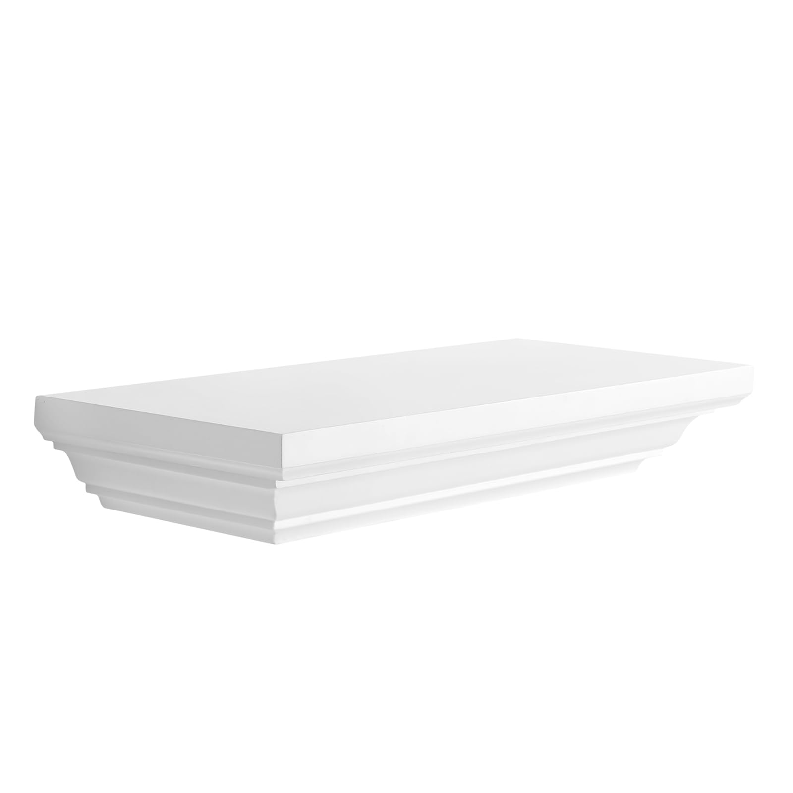 JOLLYMER Concealment Gun Shelf with Hidden Trap Door with RFID Lock, White Floating Shelf for Living Room