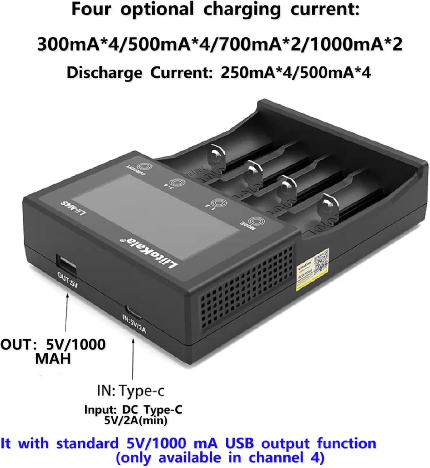 LiitoKala Lii-M4S 18650 Battery Charger Smart Universal Charger LCD Display for 26700 18650 26650 21700 AA Touch Button LCD Display Test The Battery Capacity