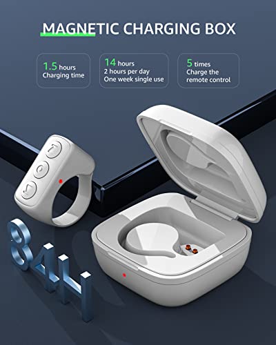 TIK Tok Bluetooth Remote Control Wireless Page Turner Tiktok Scrolling Control Rechargeable with Ring Design for iPhone Android Ipad Cell Phone (White)