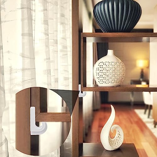 KALIONE 20 Packs Shelf Clips,Wire Shelf Clips,Closet Shelves Wall Mounted,White Loop Wall Clips,Wire Shelving Clips,Heavy Duty Fixed Clips with Screws Expansion Tubes for Wire Shelving Installation
