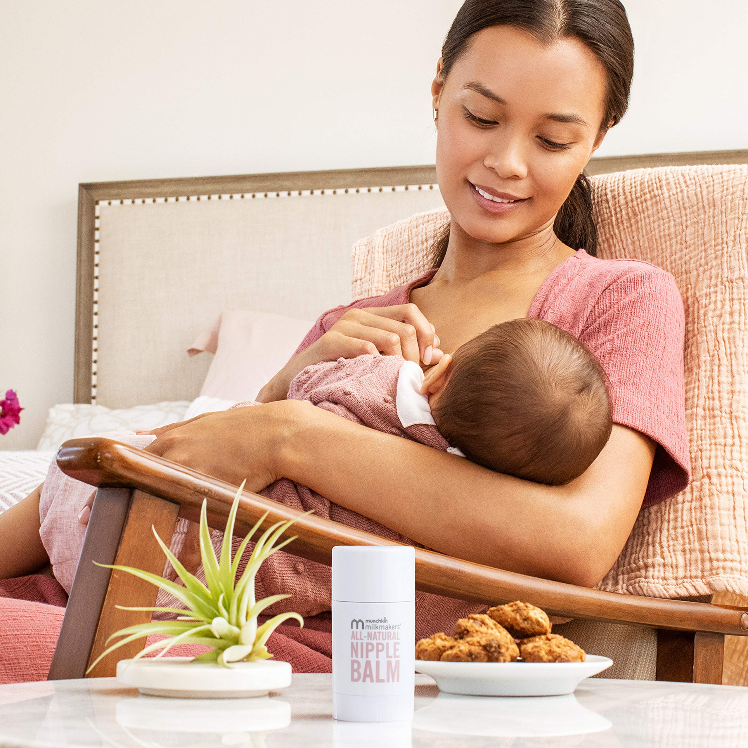 Munchkin® Milkmakers® Nipple Balm and Postnatal Recovery Protein Powder, With Pea Protein, Lactation Support, and Biotin for Postpartum Support, Vanilla, 5 Count