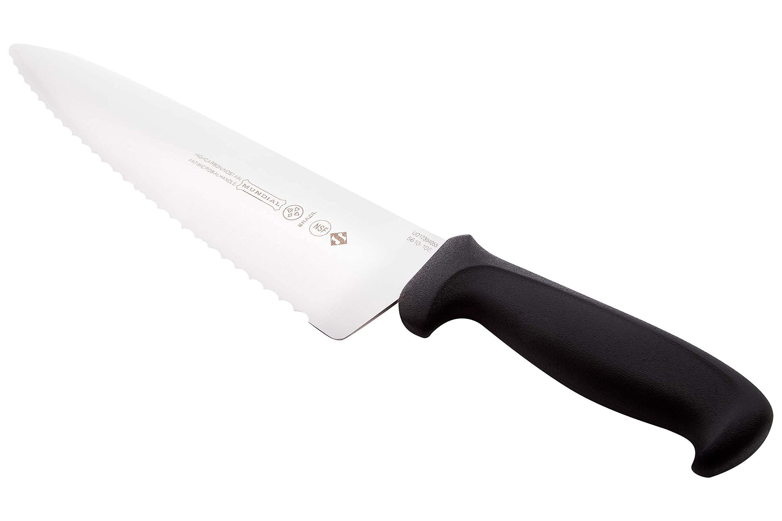 Mundial 5600 Series 10 in Bread or Sandwich Knife Serrated Edge, Black